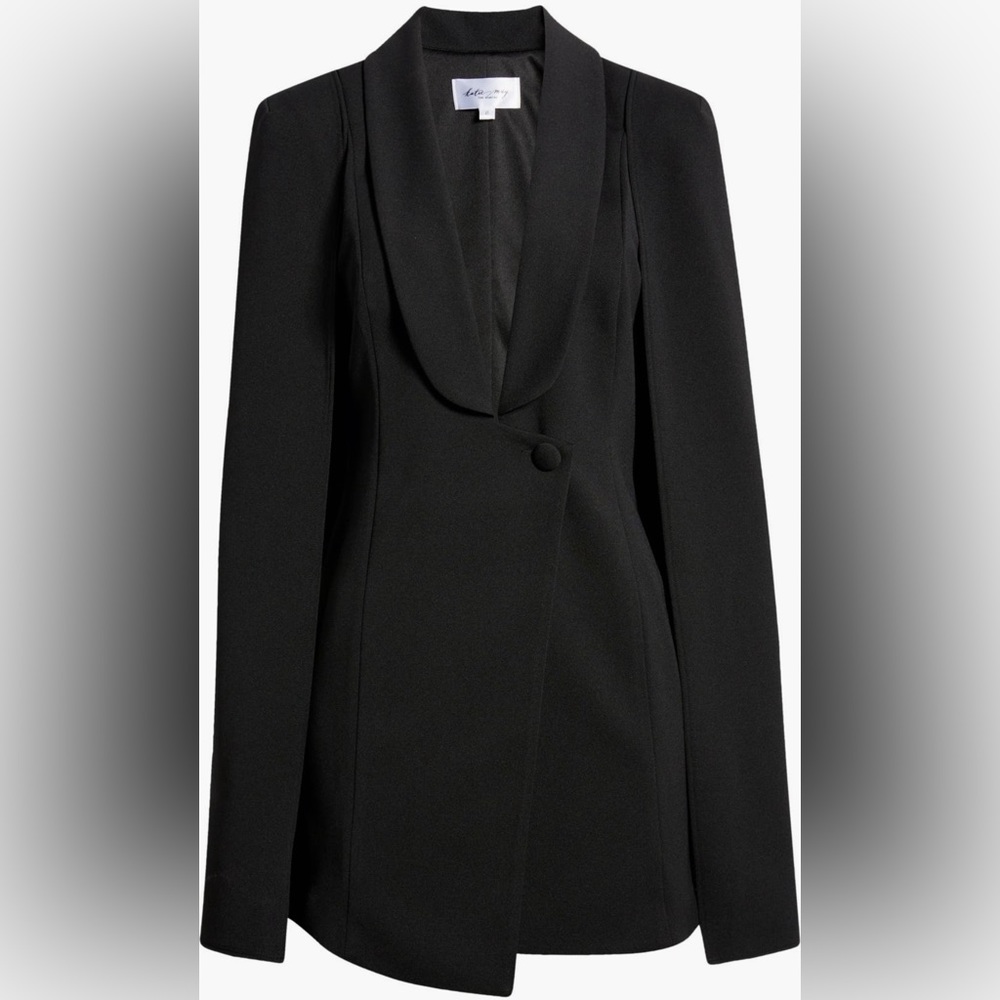 Katie May Boss Lady Black Mini Cape Dress Xs Nwt - Gem